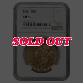 Buy 1861 NGC AU-55 $20 Liberty Double Eagle Gold Coins - SD Bullion