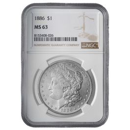 1886 NGC MS-63 Morgan Dollar Silver Coin Free Shipping