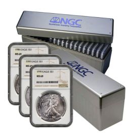 Buy NGC MS-69 Brown Label 1 oz American Silver Eagles Coin Complete ...