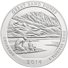 Buy 2014 Great Sand Dunes ATB 5 oz Burnished Silver Coin - America The ...