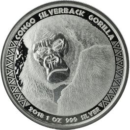 2018 1 oz Congo Silverback Gorilla Silver Coin | Scottsdale Mint