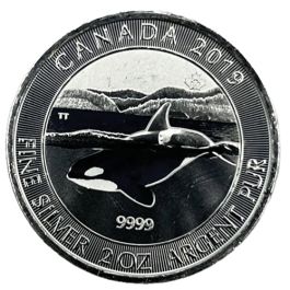 2019 2 oz Silver RC Orca Whale Coin