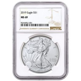 2019 NGC MS-69 American Silver Eagle Coin (Brown Label)
