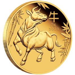 2021 1 oz Year of the Ox Proof Gold Coin - Perth Mint Lunar Series III