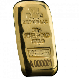 Republic Metals 50 gram Gold Bar (Cast)