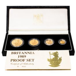 Buy 1989 Gold Britannia 4-Coin Proof Set with Box and COA | SD Bullion