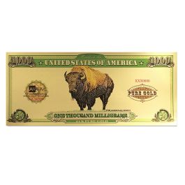 1 Gram Aurum Gold Buffalo Note (24K Pure Gold) | SD Bullion