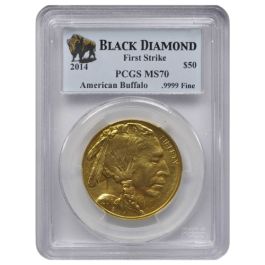 2014 PCGS MS-70 First Strike 1 oz American Gold Buffalo Coin - Black ...