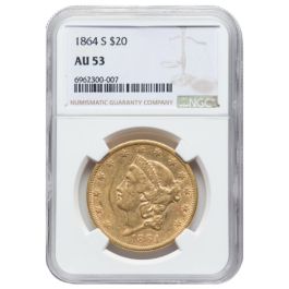 Buy 1864 NGC AU-53 $20 Liberty Double Eagle Gold Coin | SD Bullion