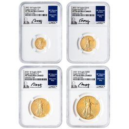 Buy 2021-W NGC PF-70 American Gold Eagle Type 2 4-Proof Coin Set ...