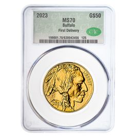 Buy 2023 CAC MS-70 First Delivery 1 oz American Buffalo Gold Coin | SD ...