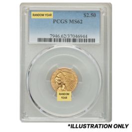 Buy PCGS MS-62 $2.50 Indian Quarter Eagle Gold Coin - Random Year | SD ...