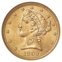 Buy 1899 $5 Liberty Half Eagle Gold Coins BU - Hoard From Original Bag ...