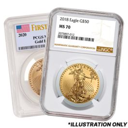 Buy NGC/PCGS MS-70 1 oz American Gold Eagle Coin - Random Year | SD Bullion