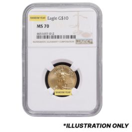 Buy NGC MS-70 1/4 oz American Gold Eagle Coin - Random Year | SD Bullion