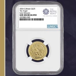 Buy 2026 NGC GEM Uncirculated Early Releases 1/4 oz British Angel Gold ...