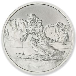 Buy 1.5 oz Skiing Santa Silver Round | SD Bullion