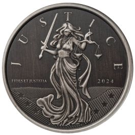 Buy 2024 1 oz Lady Justice Antique Silver Coin | SD Bullion