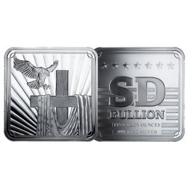 Buy 5 oz SD Bullion Cross and Flag Square Silver Bars - SD Bullion