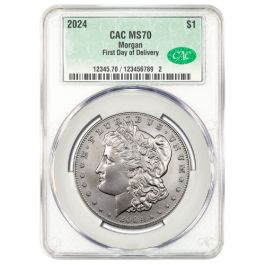 Buy 2024 CAC MS-70 First Day of Delivery Morgan Dollar Silver Coin | SD ...