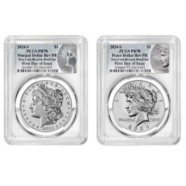 Buy 2024-S PCGS PR-70 First Day of Issue Morgan & Peace Dollar Reverse ...